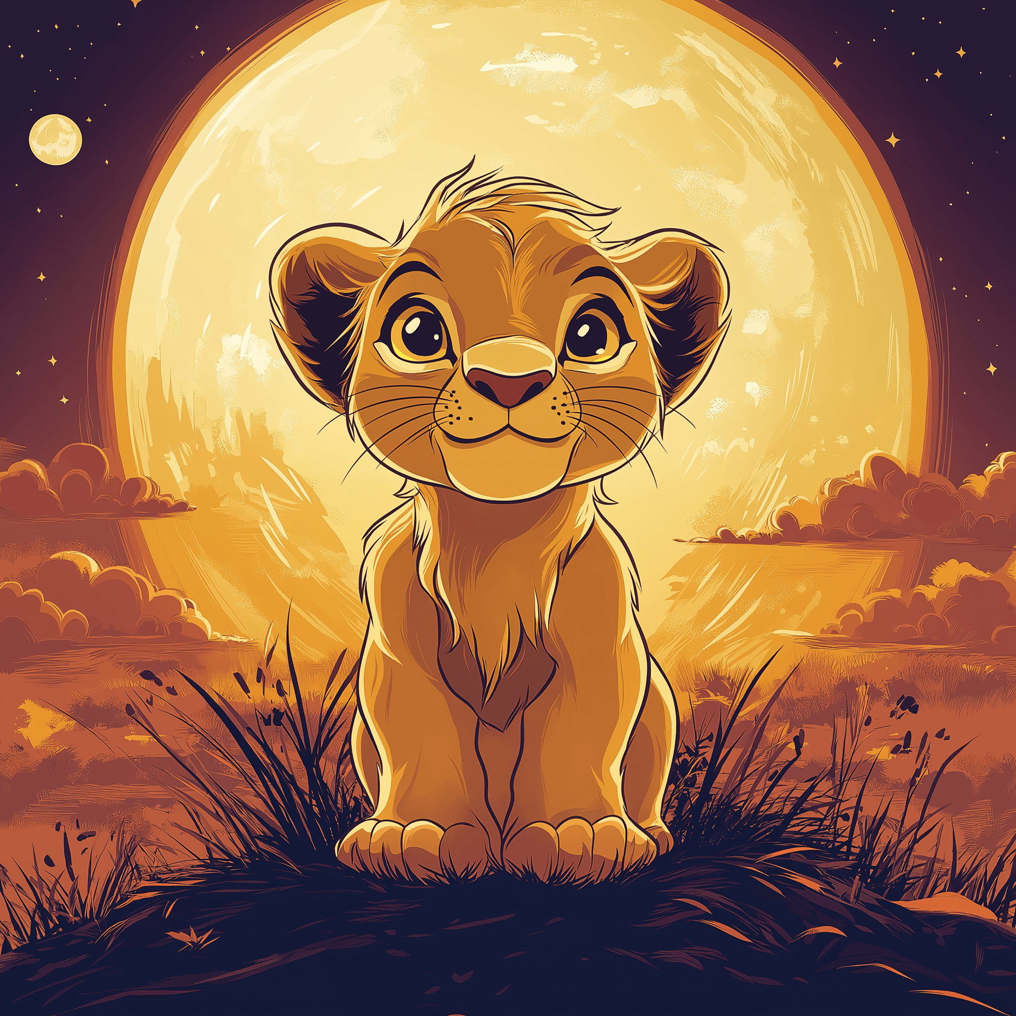 Cartoon Simba - ocdgallery.co.il